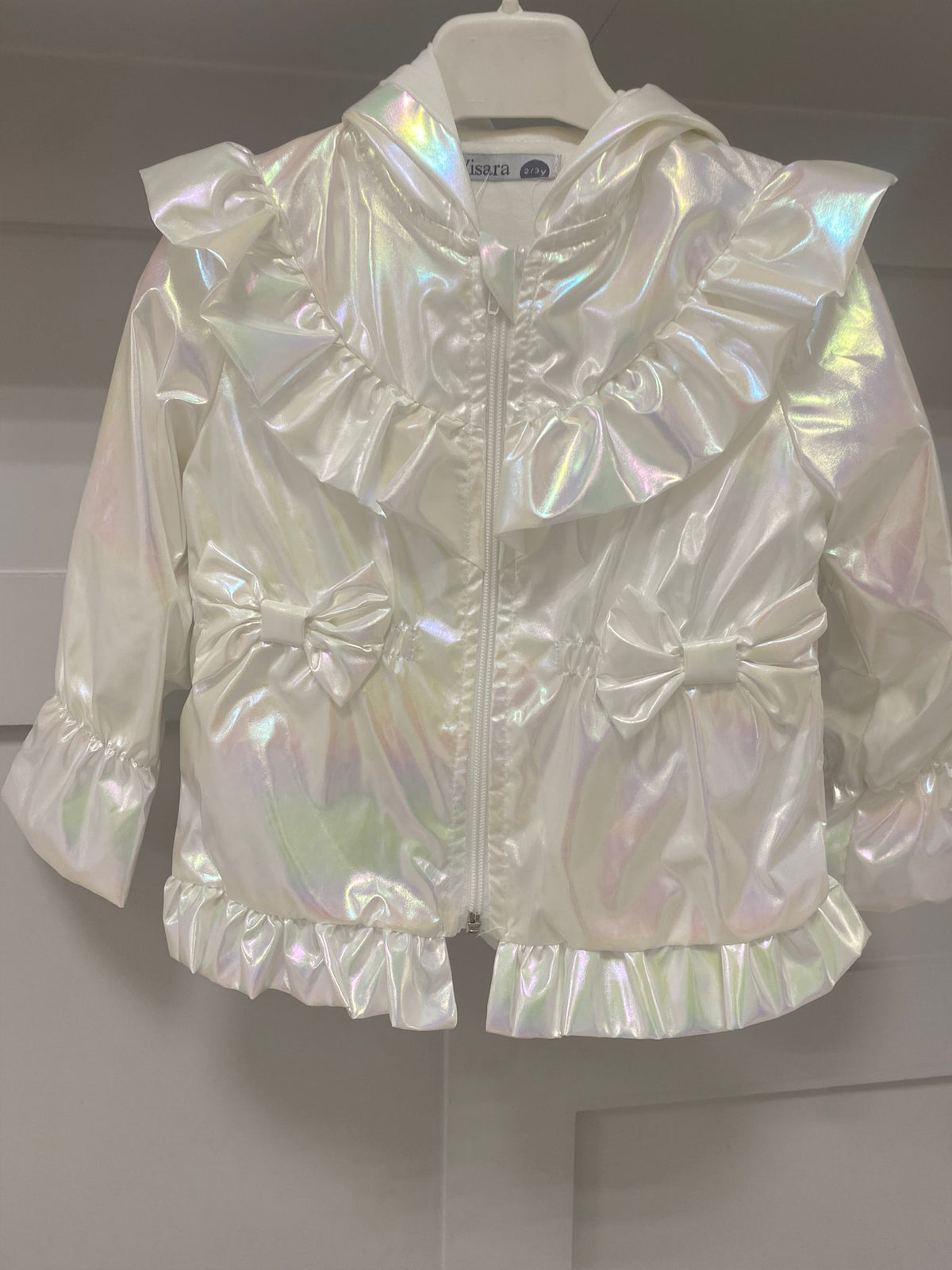 Visara Metalic Jacket WHITE - 8438 | Little Angels Children Boutique